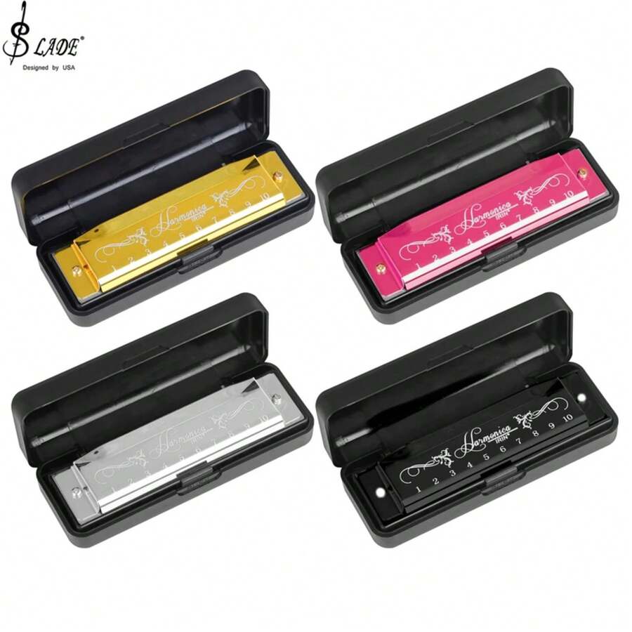 Professional 10 Hole 20 Tone Harmonica Color C Tone Harmonicas With ...