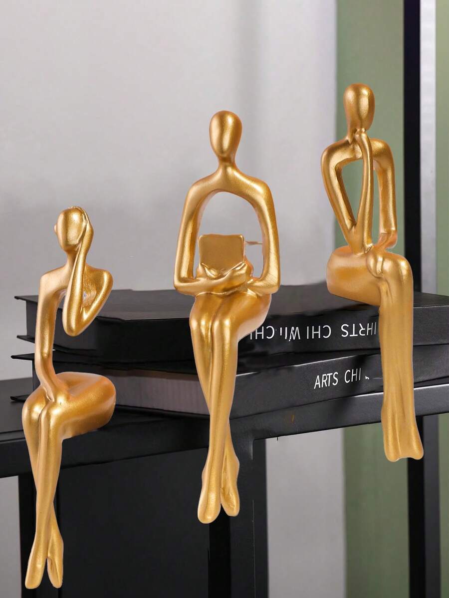 3 PiecesModern Minimalist Figure Sitting Resin Statue Set, Room Decor ...