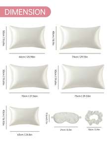 3 Pcs/Set (1pc Silky Satin Pillowcase, 1pc Blackout Eye Mask, 1pc ...