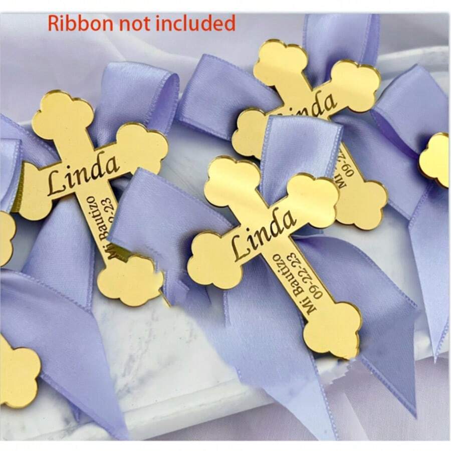 Custom Cross Acrylic Mirror Tag,Baptism Tag Favor,Baby Shower Tag ...