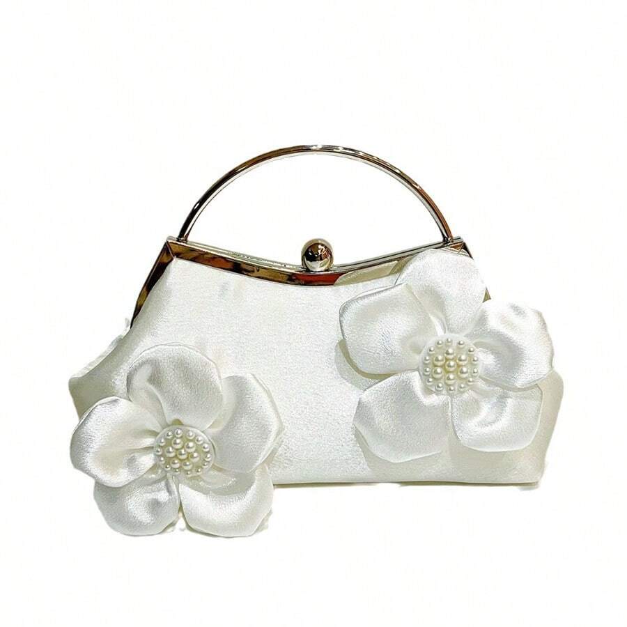 Elegant Flower Women Evening Bag Clutch Purse, Artificial Silk Luxury ...