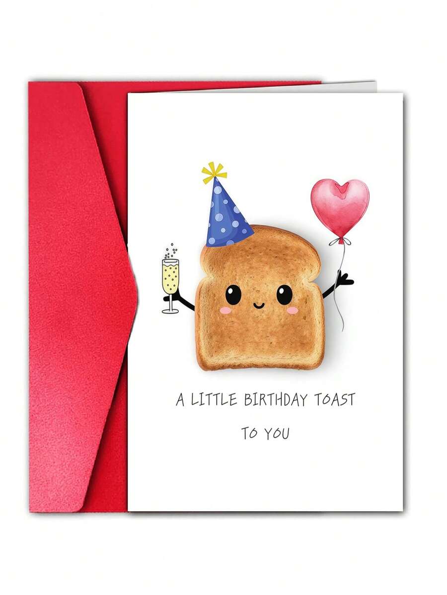 1pc Funny Birthday Toast Card With Envelope For Friends, Coworkers ...