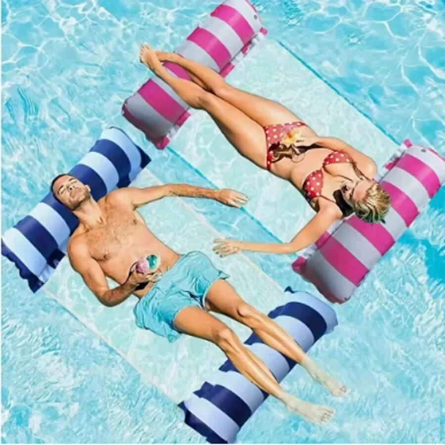 Foldable Striped Inflatable Lounge Chair, Suitable For Swimming Pool ...