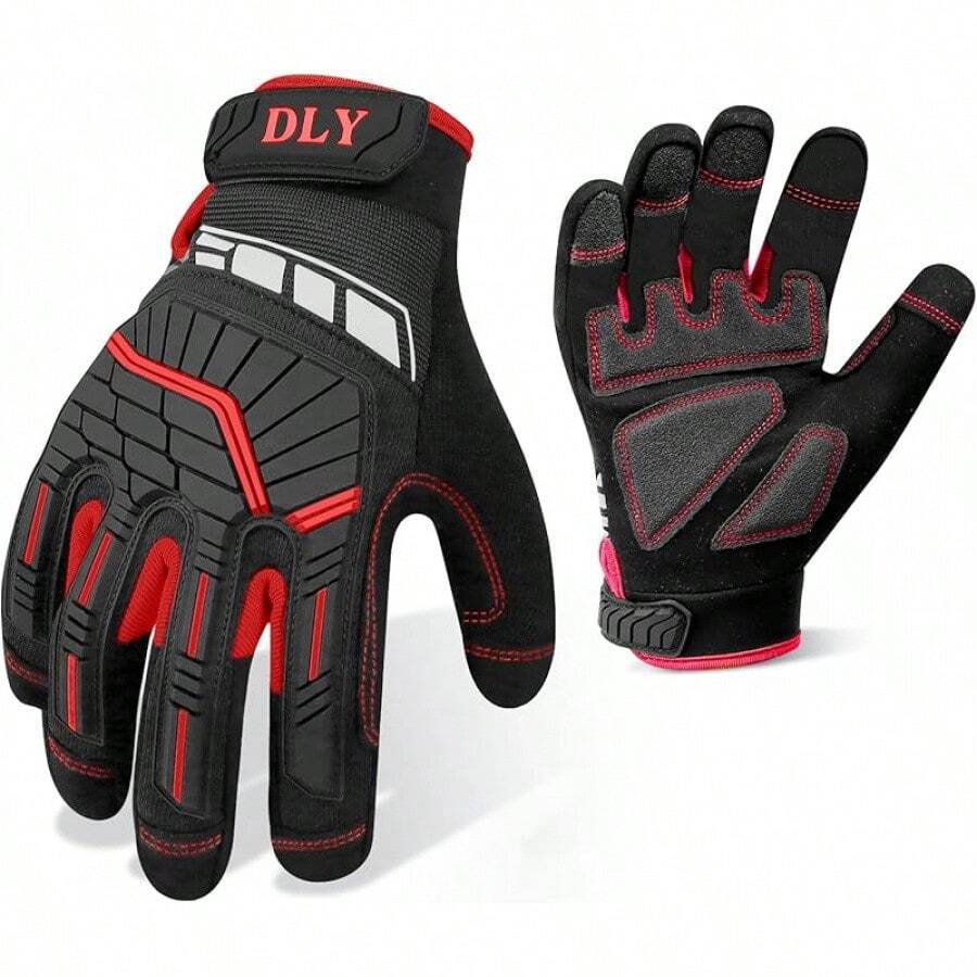 Heavy Duty Work Gloves, Impact Mechanic Gloves, Synthetic Leather Work ...