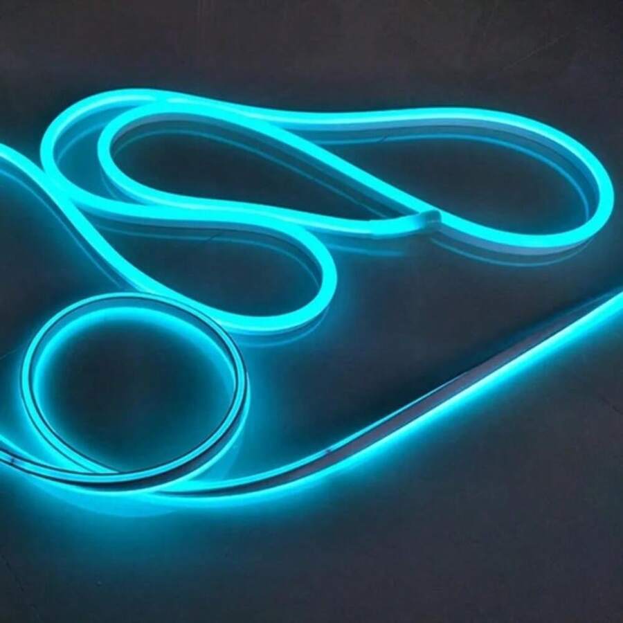 Bright Ice Blue Neon LED Strip 5 Meters 12V Bivolt Flexible Water ...