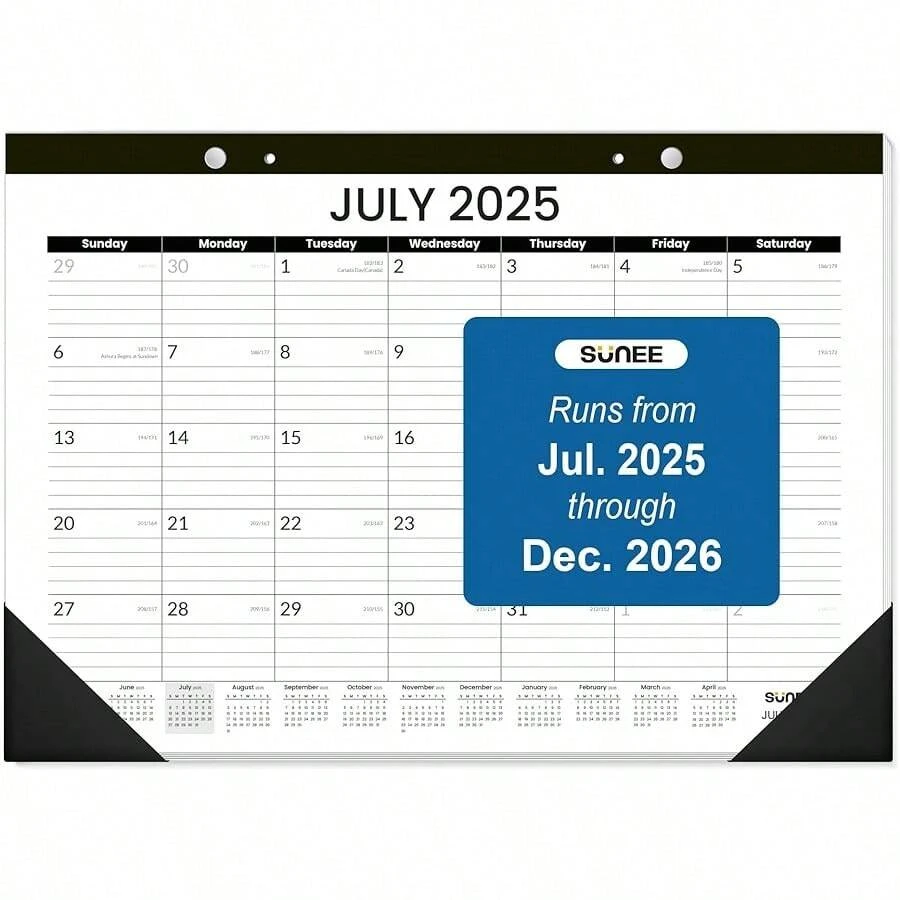 Desk Calendar 2025-2026 17x12, 18 Months, JUL. 2025 - DEC. 2026 ...