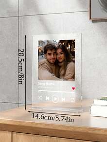 1pc Personalized Acrylic Plaque Custom Photo And Text Couple Unique ...