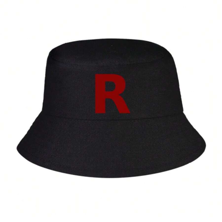 Bucket Hats R Team Rocket Cotton Foldable Outdoor Sun Hat Unisex Flat ...