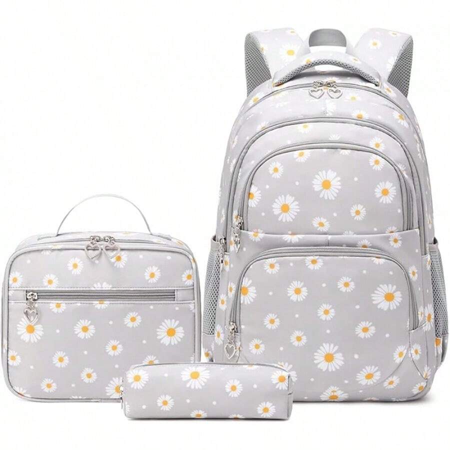 3Pcs Daisy Prints Backpack Sets Kids Bookbag Primary School Daypack ...