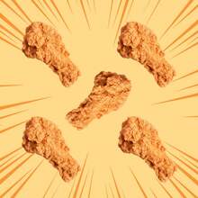 Set Of 5 Realistic Fried Chicken Drumstick Models – Decorative Fake ...