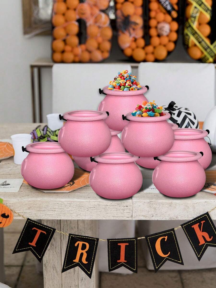 6pcs-Mini Pink Cauldron Kettle, Novelty Kettle, Halloween Black ...