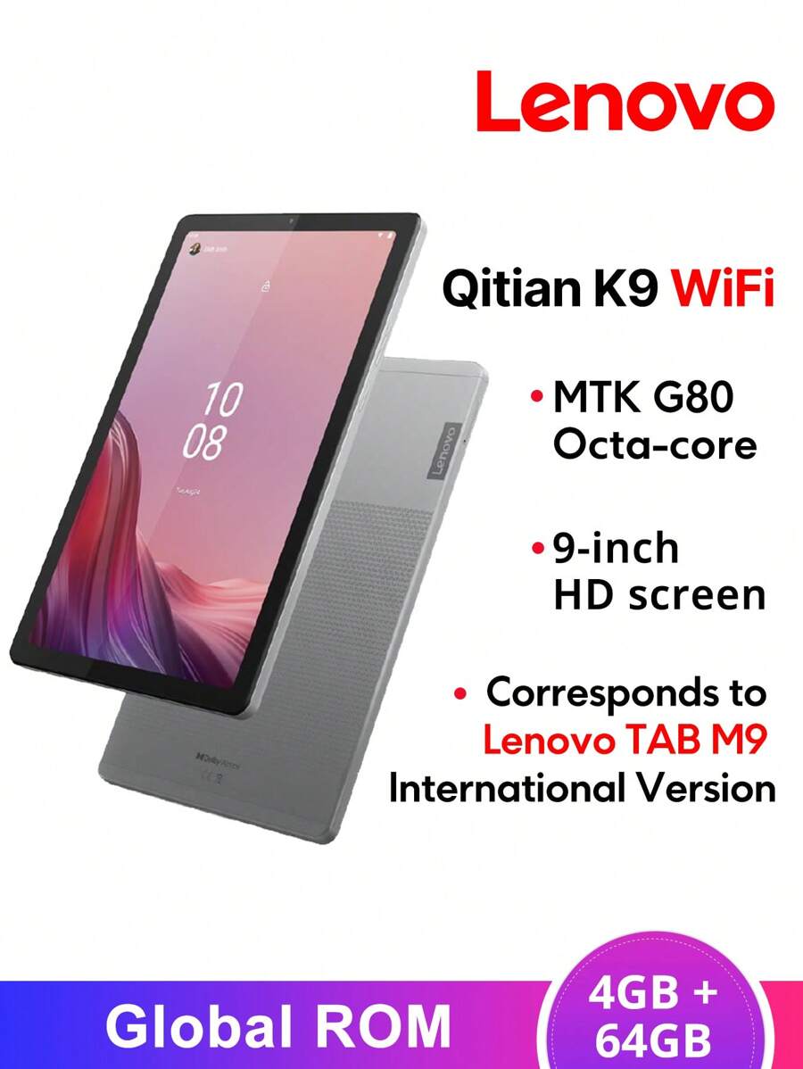 Lenovo Tablet Lenovo Qitian K9 con WiFi, ROM global, 4GB+64GB, procesador octa-core MTK G80 ...