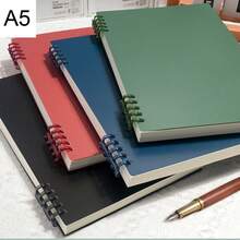 1-3-6pcs A5 Loose-Leaf Notebook With Thick Coil - 60 Sheets (120 Pages ...