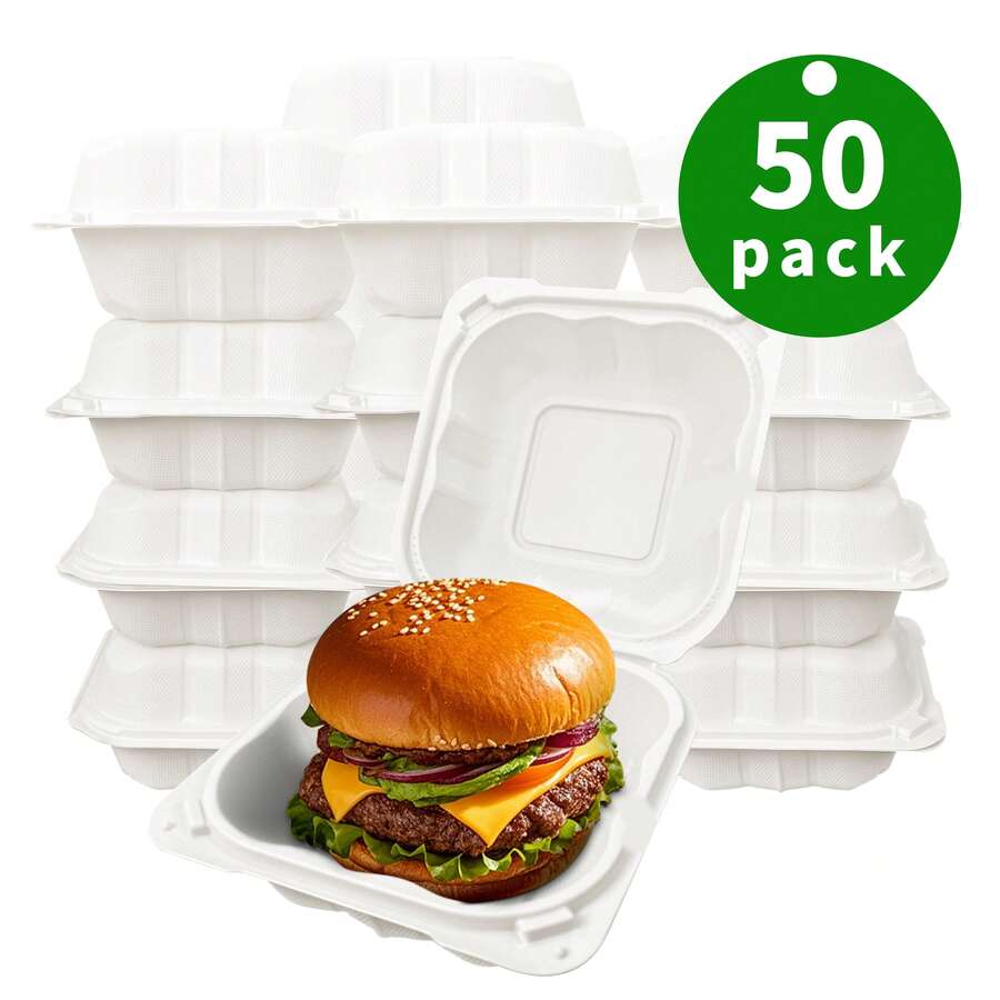 Single-Use Hamburger Takeout Packaging Box, Pastry Box, 50 Pieces, 6 ...