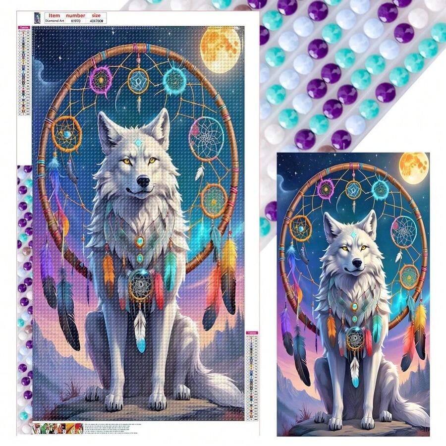 5D DIY Full Round Drill Diamond Painting Wolf Kit Home Decor Art Craft ...