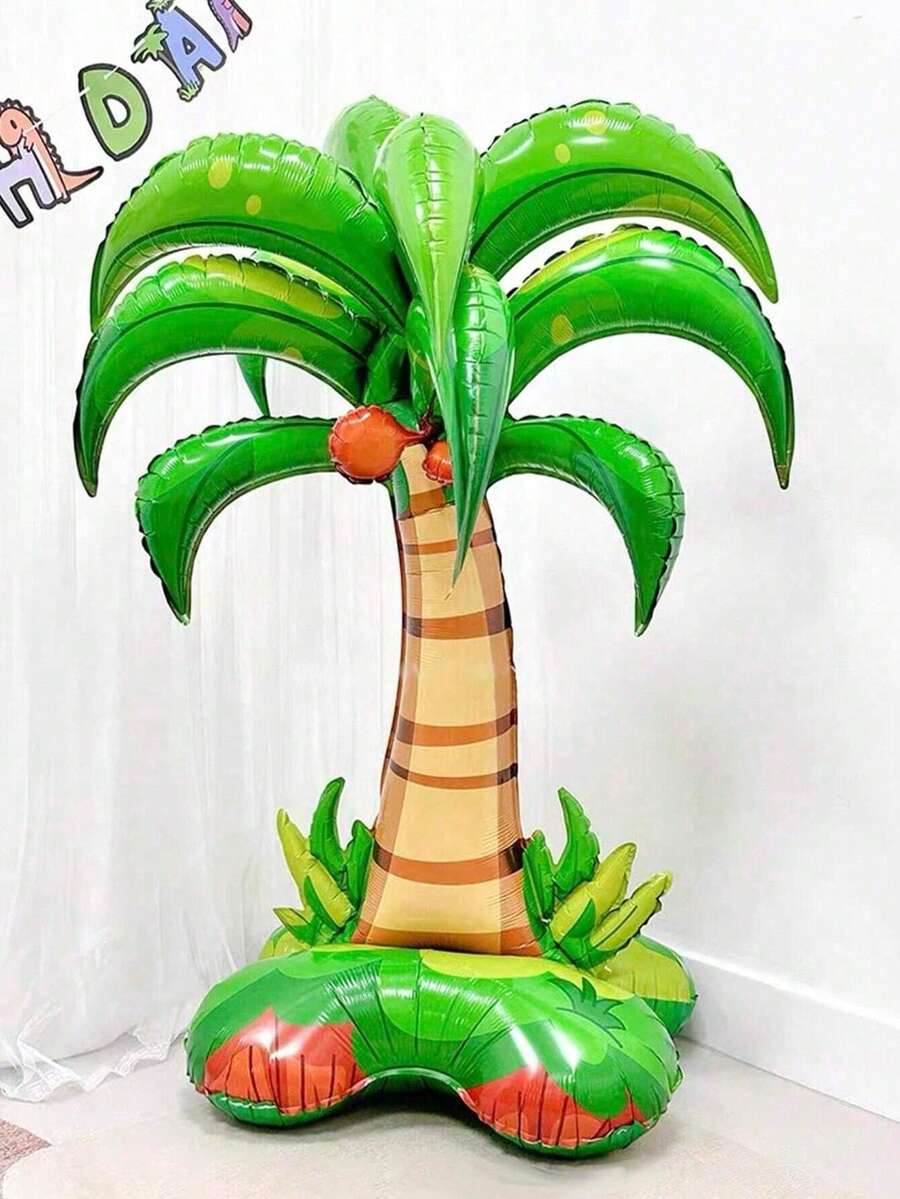 1 X 3D Tropical Coconut Tree Foil Balloon - Perfect For Hawaiian Style ...