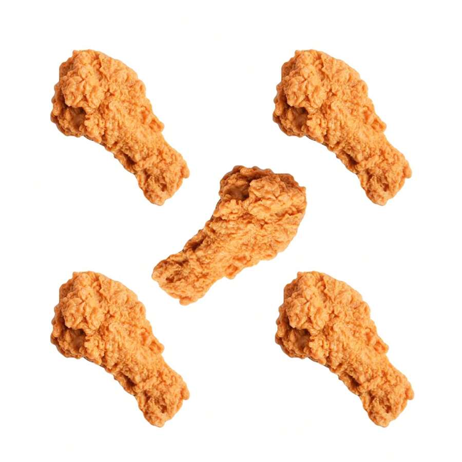 Set Of 5 Realistic Fried Chicken Drumstick Models – Decorative Fake ...