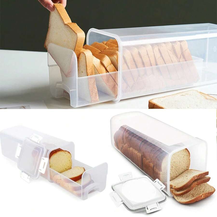 Transparent Airtight Bread Box With Lid, Loaf Container, Sandwich ...
