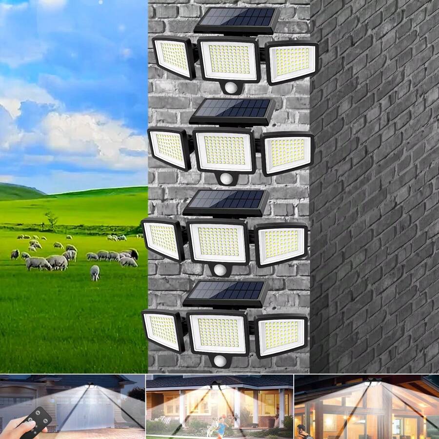 Luces solares para exteriores de 2500 lm, 210 LED de con control remoto ...