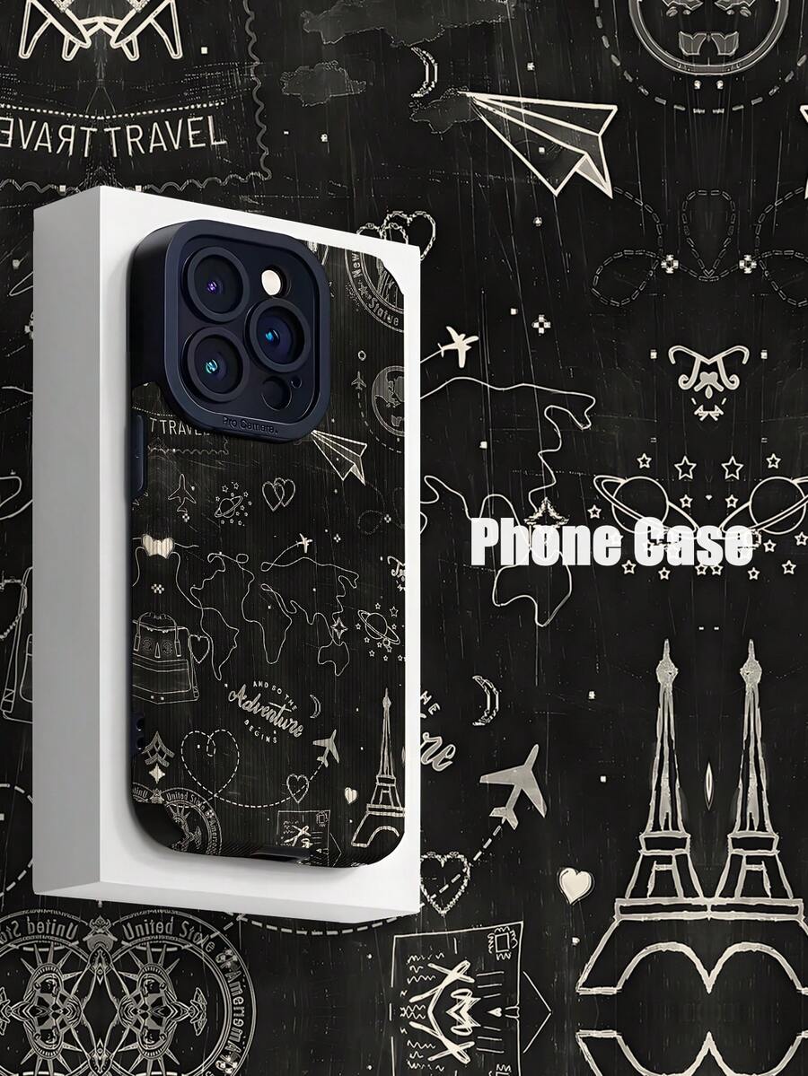 1 Stück Mode süßes Flugzeugrouten-Kartenmuster vertikaler gestreifter ...