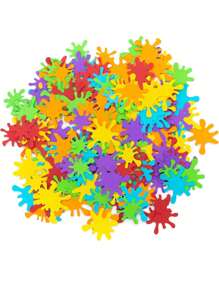 100Pcs Colorful Paint Splatter Paper Cutouts For Art Painting Theme ...