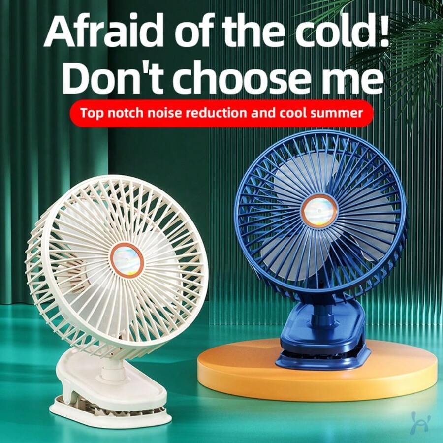 Portable USB Desktop Clip Fan Type-C Rechargeable Mini Desktop Stand ...
