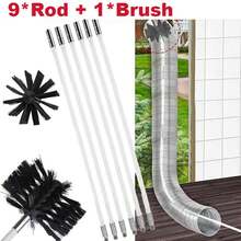 Flexible Chimney Sweep Set 150mm Flue Sweeping Brush & Rod Kit Long ...