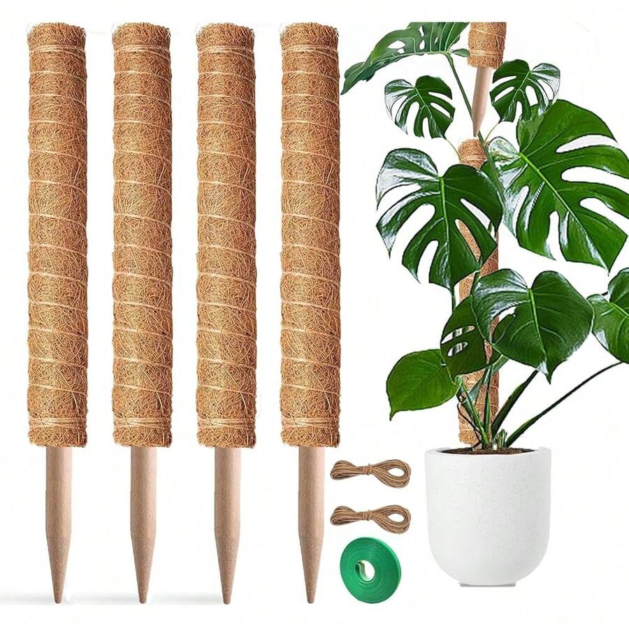 New Moss Pole, 4 Pack 17Inch Monstera Plant Port For Climbing Plants ...