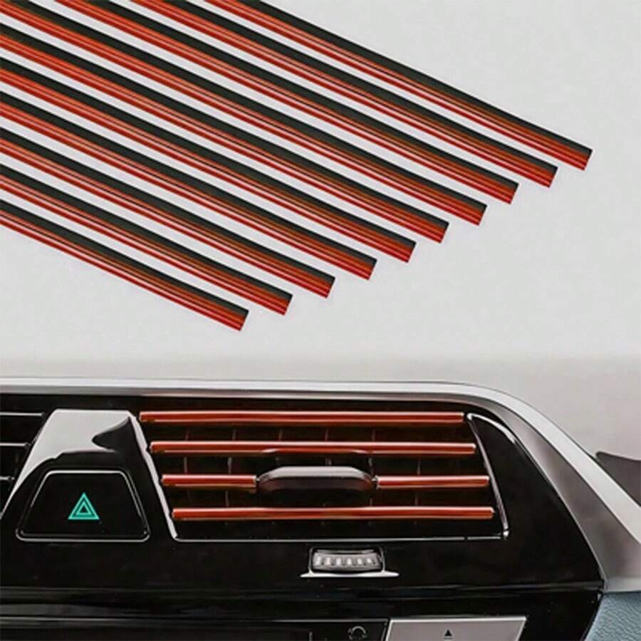 10pcs Red & Blue Air Vent Decorative Strips, Car Air Conditioning Vent ...