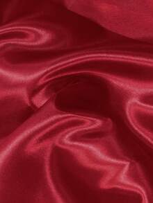 1pc Smooth & Soft Satin Fabric In Wine Red Color, Suitable For Bridal ...