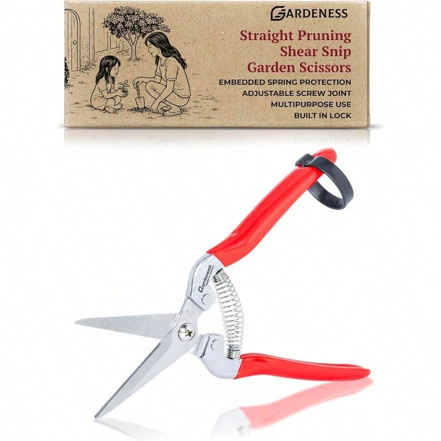 Pruning Shear Straight Pruning Snip With Stainless Steel Serrated Blade Adjustable Joint Screw ...