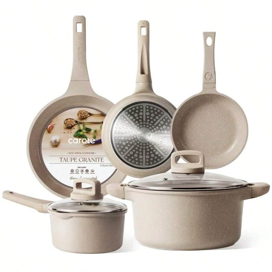 Non Stick Cookware Set, Nonstick Pots And Pans, 7Pcs Induction Kitchens ...
