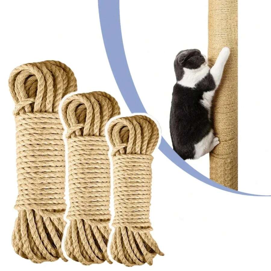 33/66/164ft Natural Sisal Rope Cat Scratcher Rope Tree Scratching DIY ...