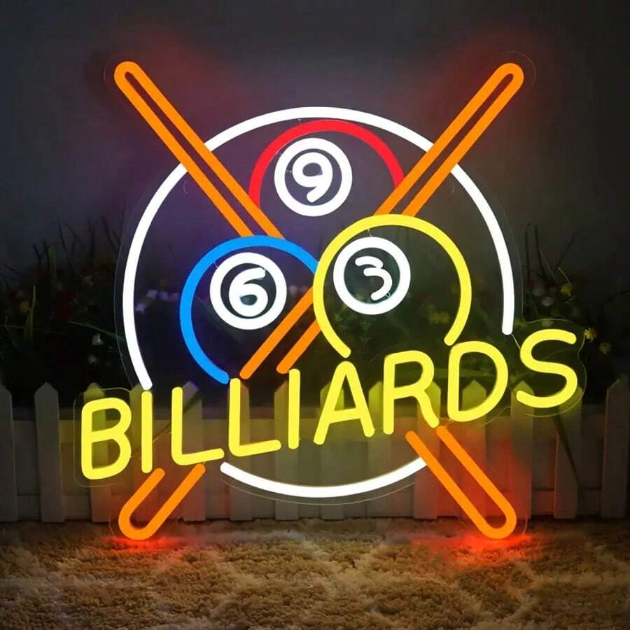 Letrero de neón LED con bola y regulador USB | Arte de pared vibrante ...