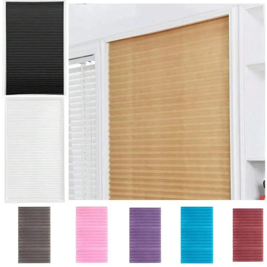 1Pc Shades Self-Adhesive Half Windows Nonwoven Folding Curtain Bathroom ...