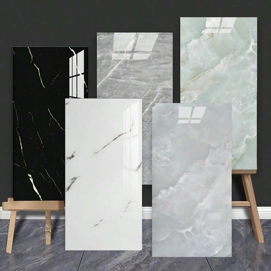 20/30-Piece Modern White Marble Peel & Stick Tile Wall Panels - Self ...