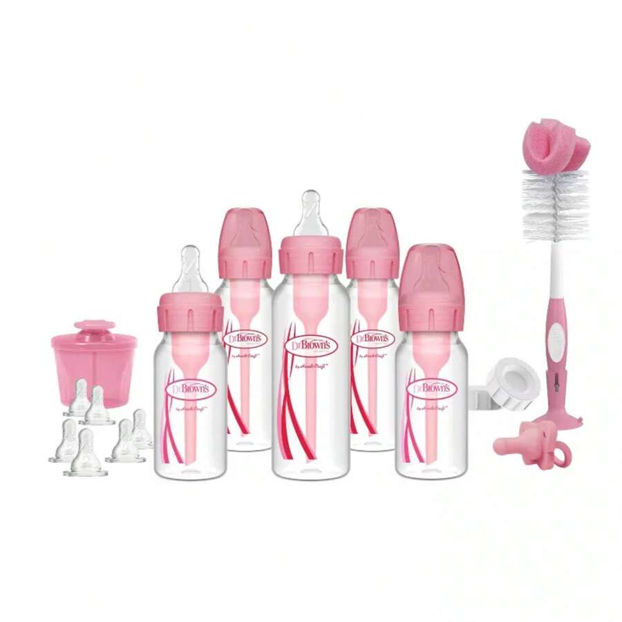 Anti-Colic Options+ Narrow Baby Bottle Newborn Gift Set - 0-6m - Pink ...
