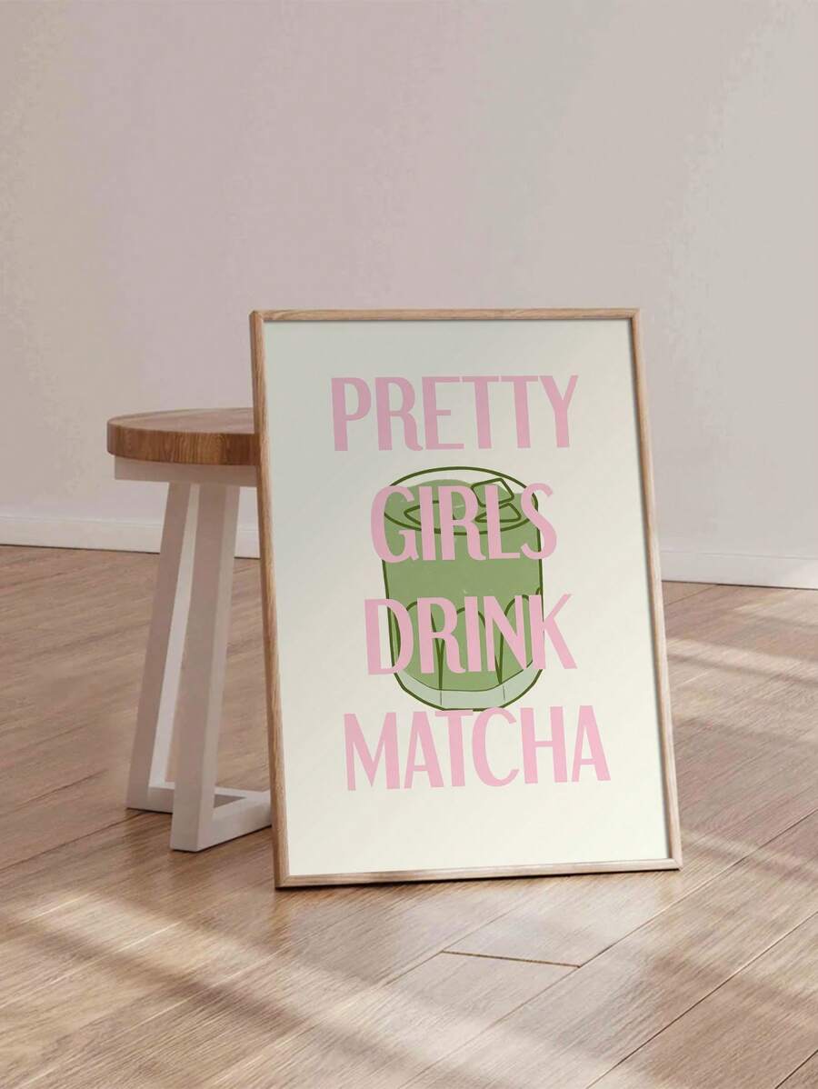 1pc Pretty Girls Drink Matcha, Matcha Art Poster, Cute Matcha Wall Art ...