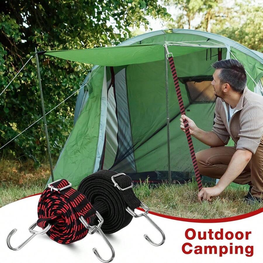 Adjustable Bungee Cords, Bungee Cords With Hooks Heavy Duty, Flat High ...