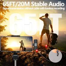 Wireless Lavalier Microphone For Phone IPad TypeC Lapel Mics Plug-Play ...