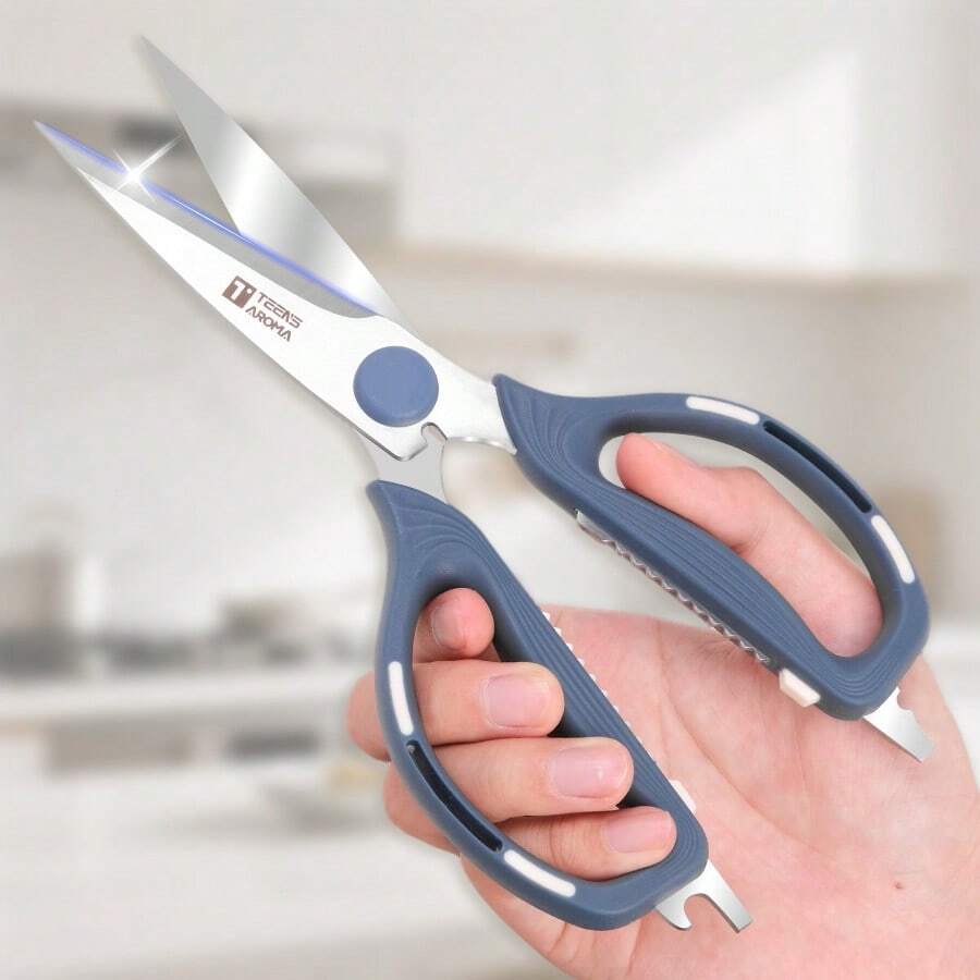 1pc Heavy Duty Kitchen Scissors, Multi-Functional Stainless Steel Meat ...