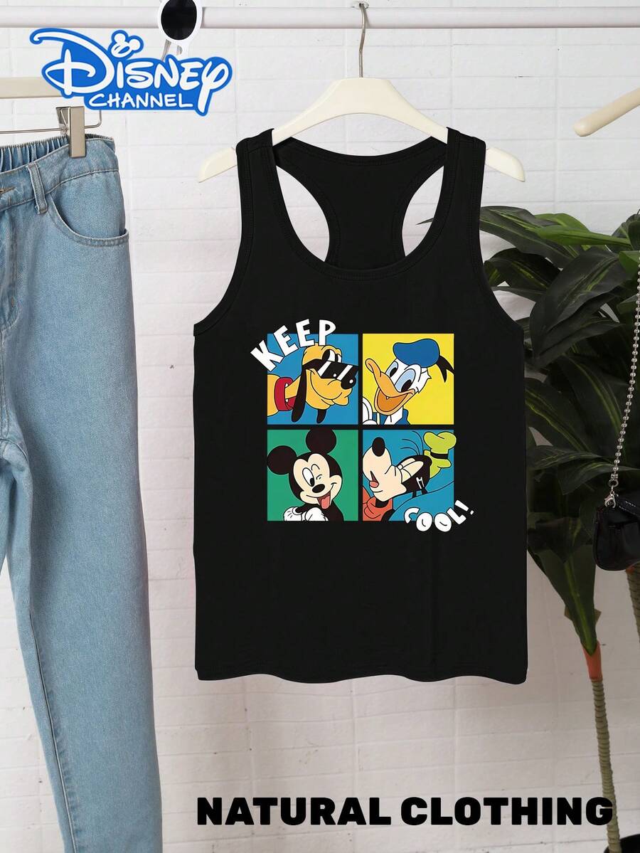 Disney Disney License,Disney Mickey Mouse Pattern Print Sleeveless Tank ...