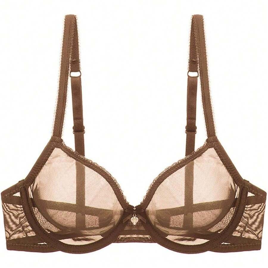 Sexy Sheer See Through Bras Unlined Underwire Lace Mesh Non Padded ...