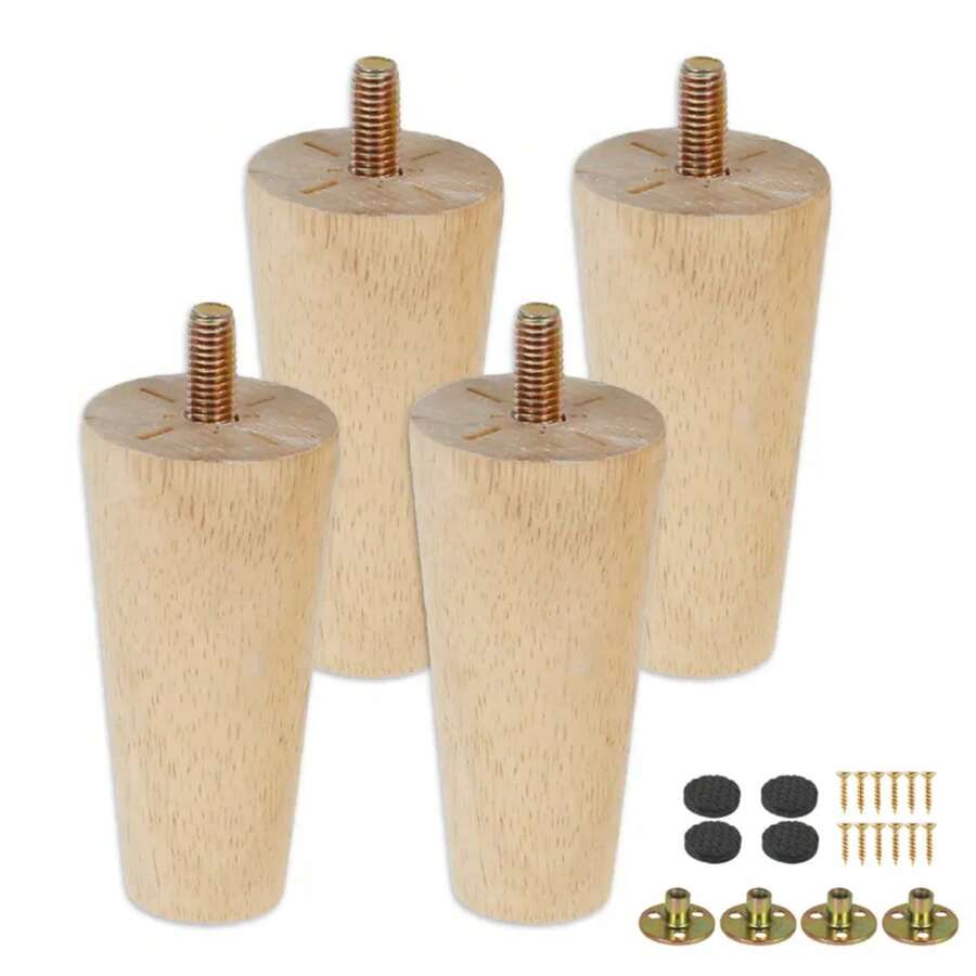 Solid Wood Furniture Legs Kit 8/15/20cm Height Furniture Feet Sloping ...