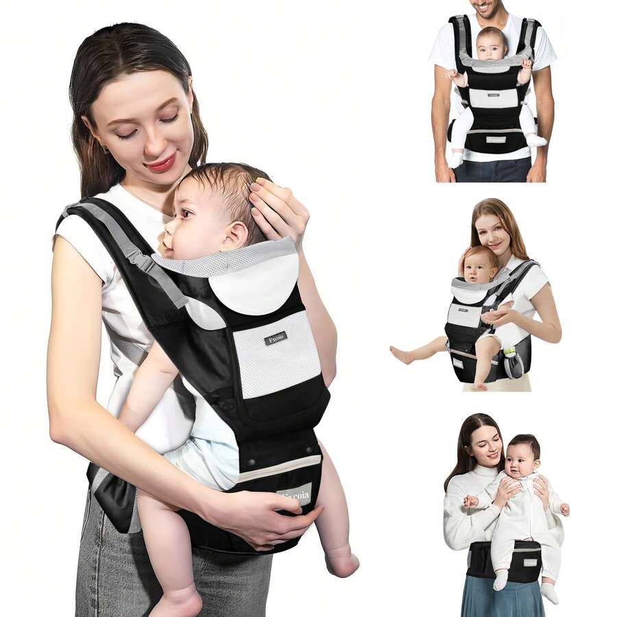 Baby Carrier With Hip Seat 6 In 1 Baby Wraps Carrier Adjustable ...