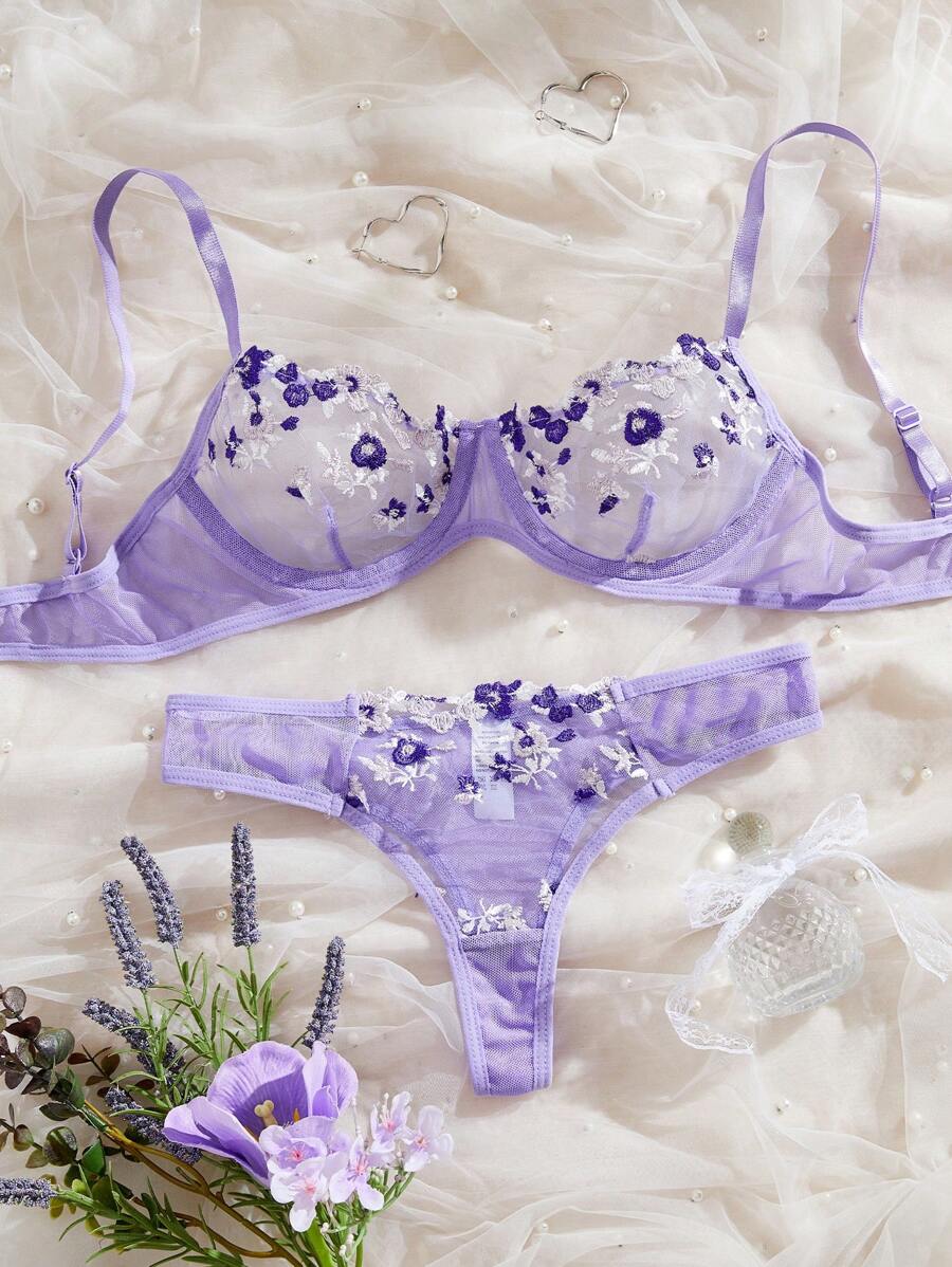 Sexy Lingerie Fancy Lace Eroticу Set Woman 2 Pieces Transparent Women's Underwear Embroidery ...