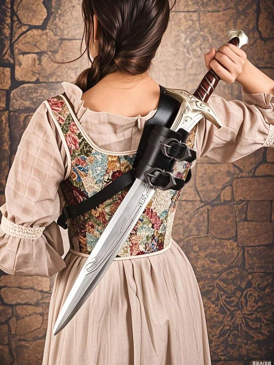 1PC Medieval Faux Leather Shoulder Scabbard Renaissance Vikings Knight ...