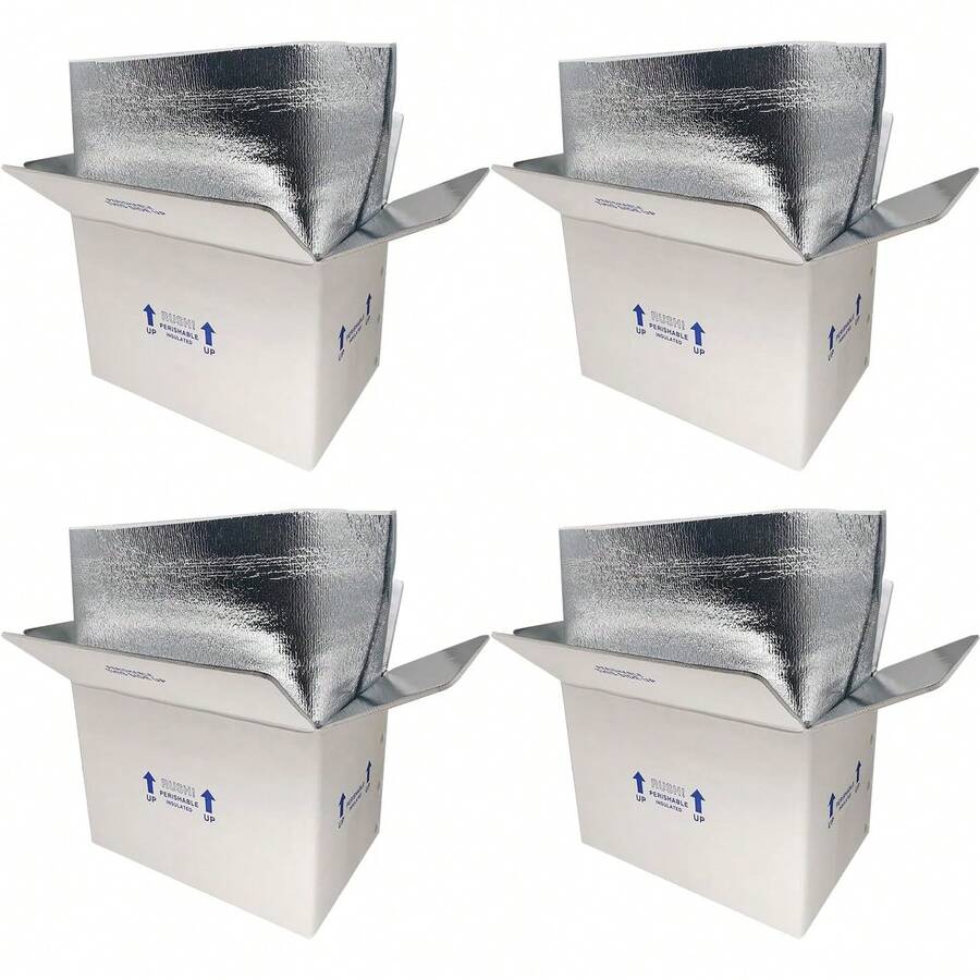 Insulated Shipping Boxes With Liners, 4 Pack 15'' X 10'' X 11'' Small ...