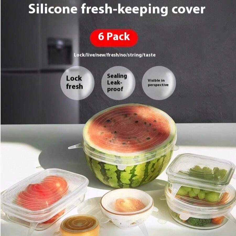 Set Of 6 Multifunctional Kitchen Silicone Fresh-Keeping Covers | SHEIN USA