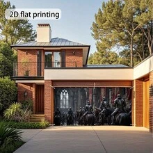 1pc 2D Medieval Knight With Golden Shield And Red Flag Garage Door ...